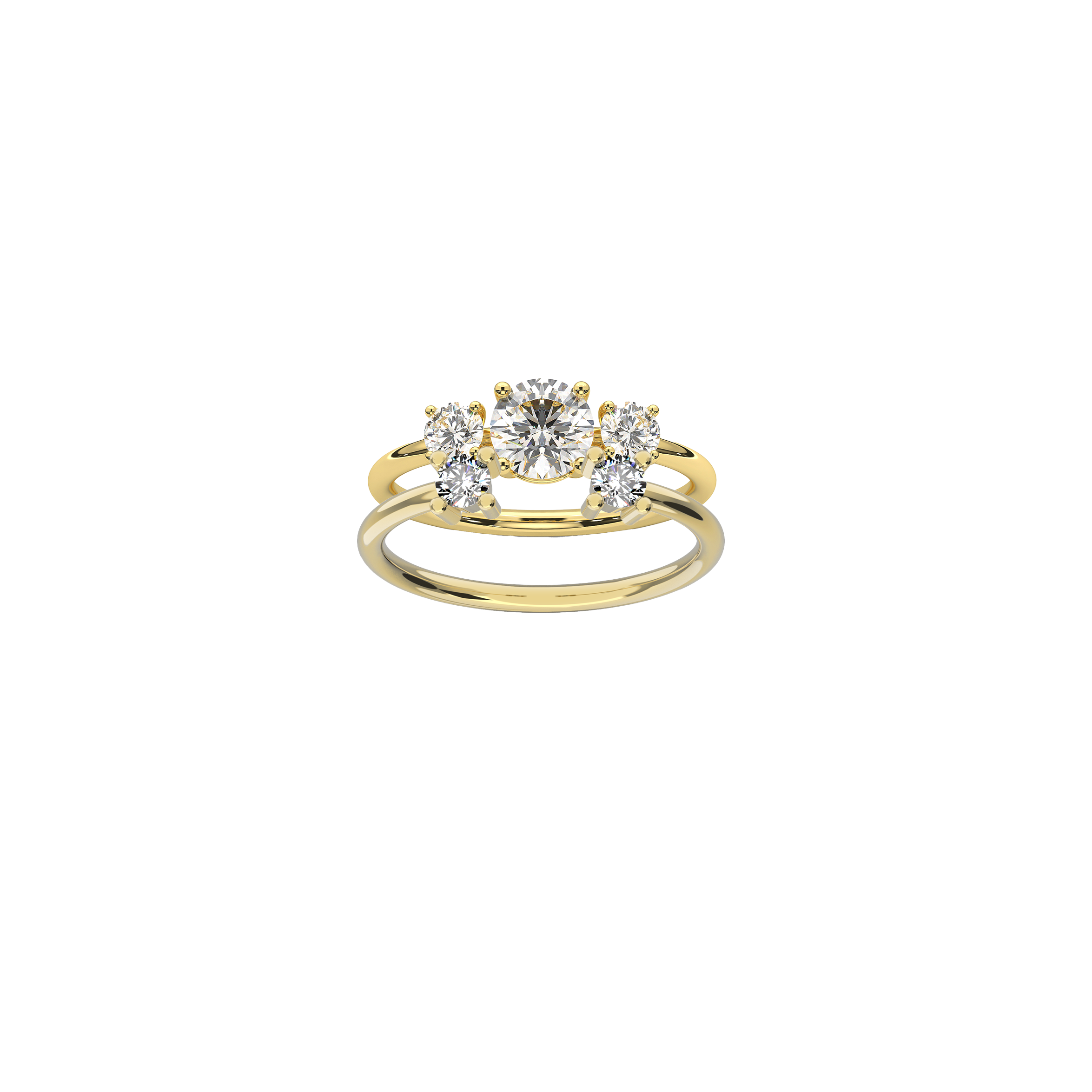 Trilogy Double Brillant Wedding Ring Set | Diamonds | 18K Gold – Nayestones
